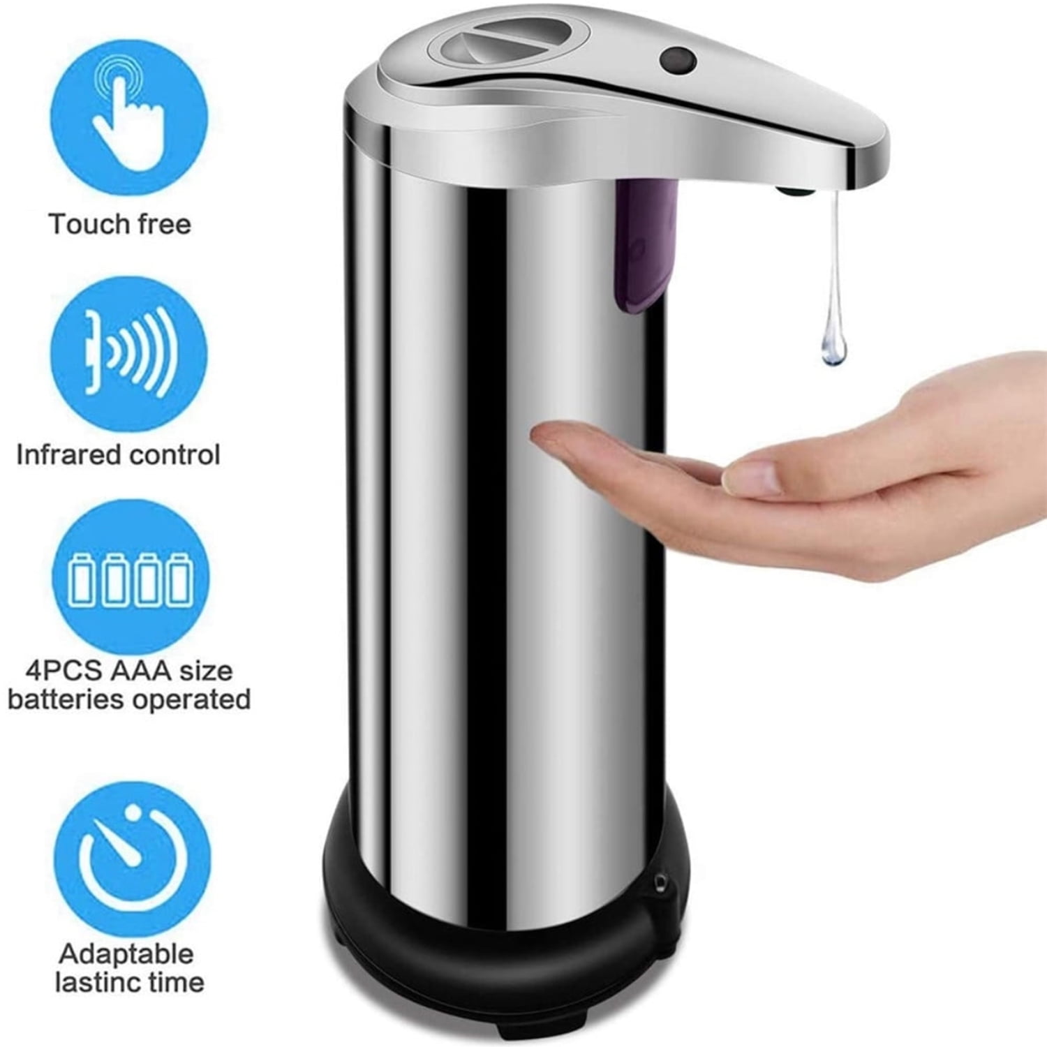 Infrared Auto Soap Dispenser, Electric Soap Dispenser Brushed Stainless ...