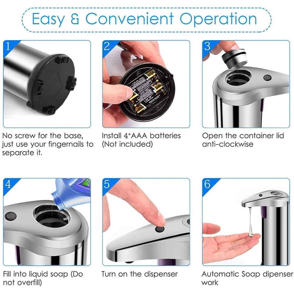 Infrared Auto Soap Dispenser, Electric Soap Dispenser Brushed Stainless ...