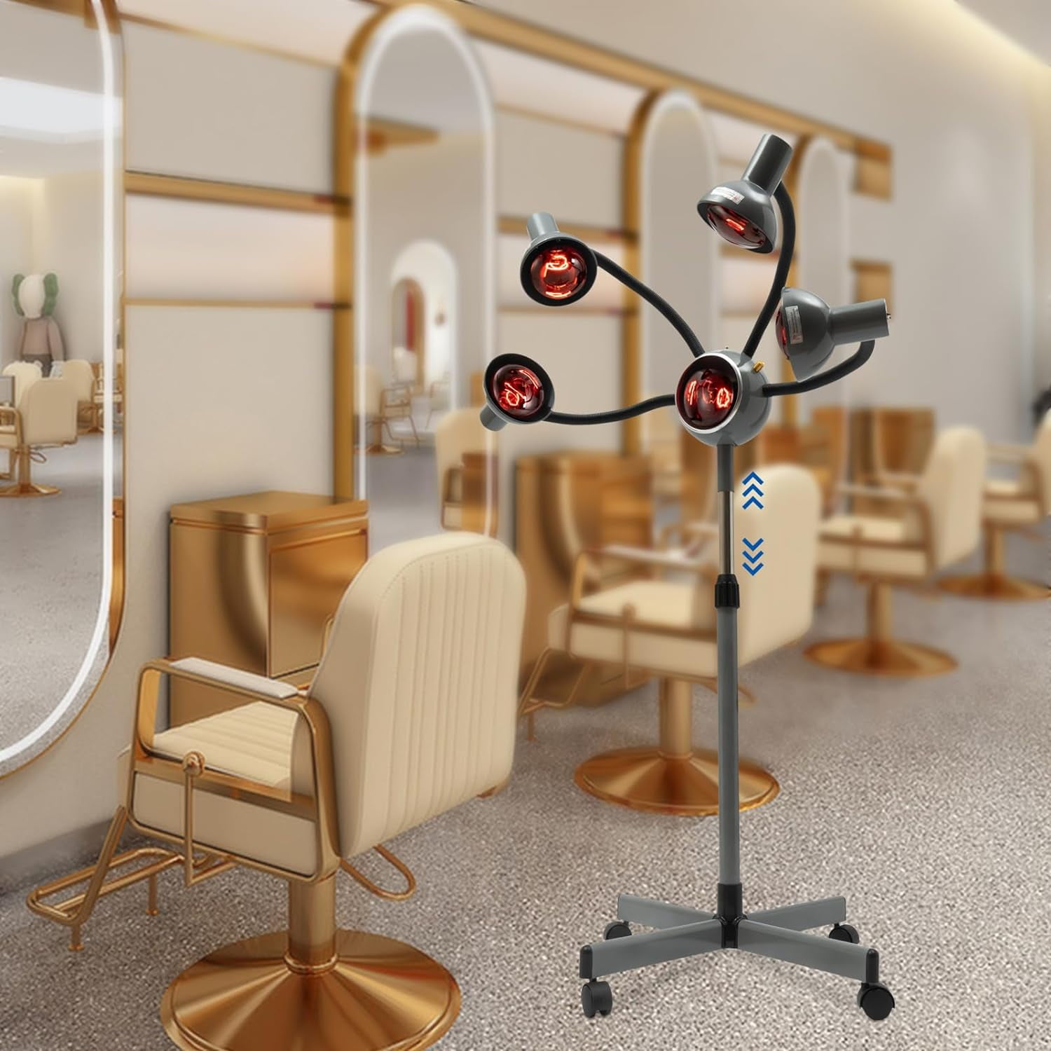 Infrared Hair Color Processor Heater Lamp 5 Head Perming Dyeing Hair ...