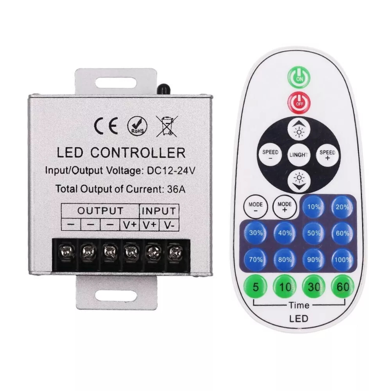 Infrared LED Dimmer with 23 Key Remote Adjustable Brightness and ...