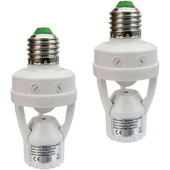 Infrared Motion Sensor Light Socket, E27 Screw Socket E27 LED Light ...