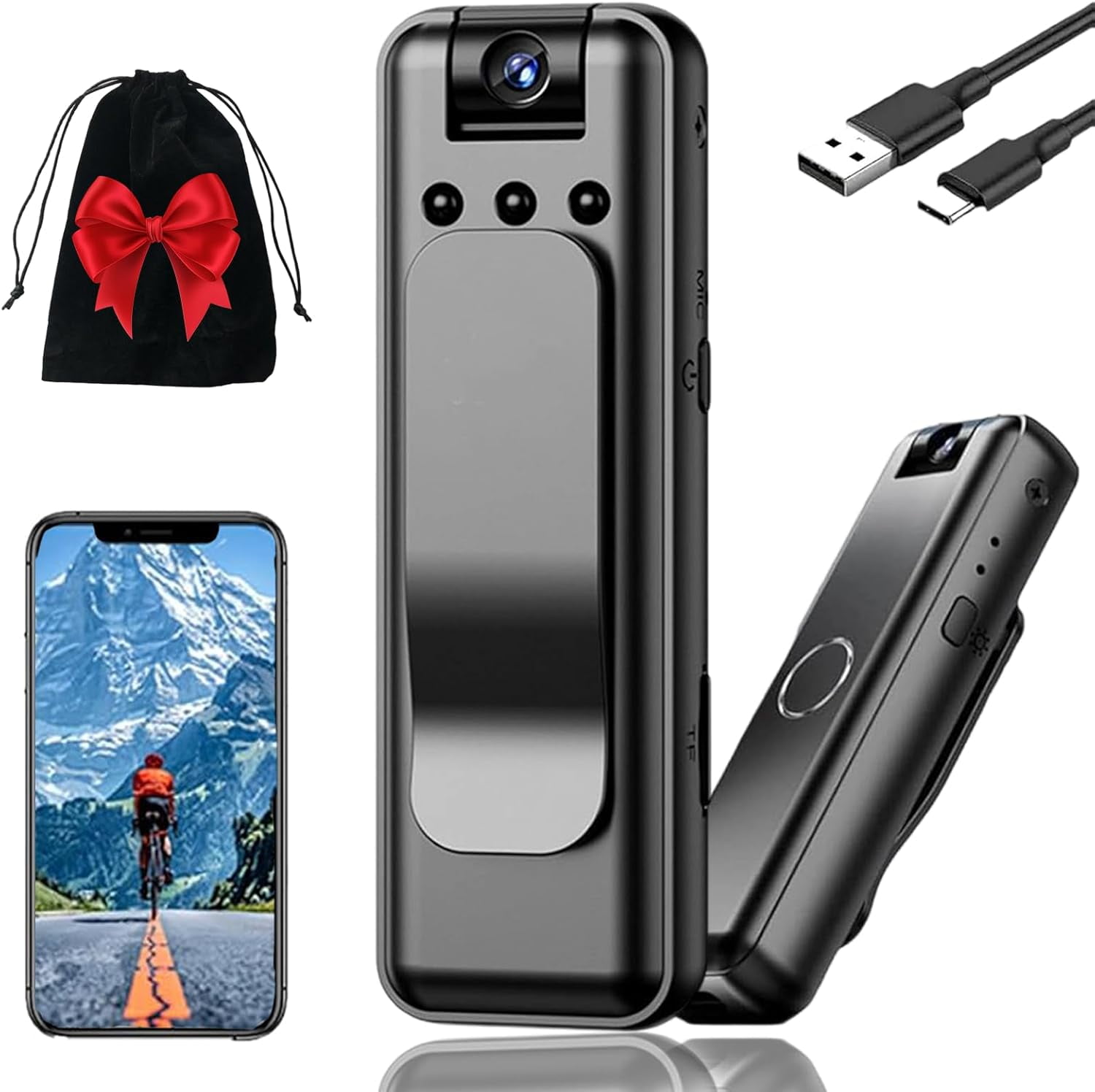 Infrared Night Vision Portable Recorder, HD 1080p Mini Body Camera with ...