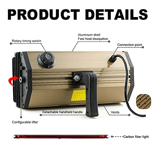 Infrared Paint Curing Lamp 2000W 110V Shortwave Handheld Infrared Heat ...