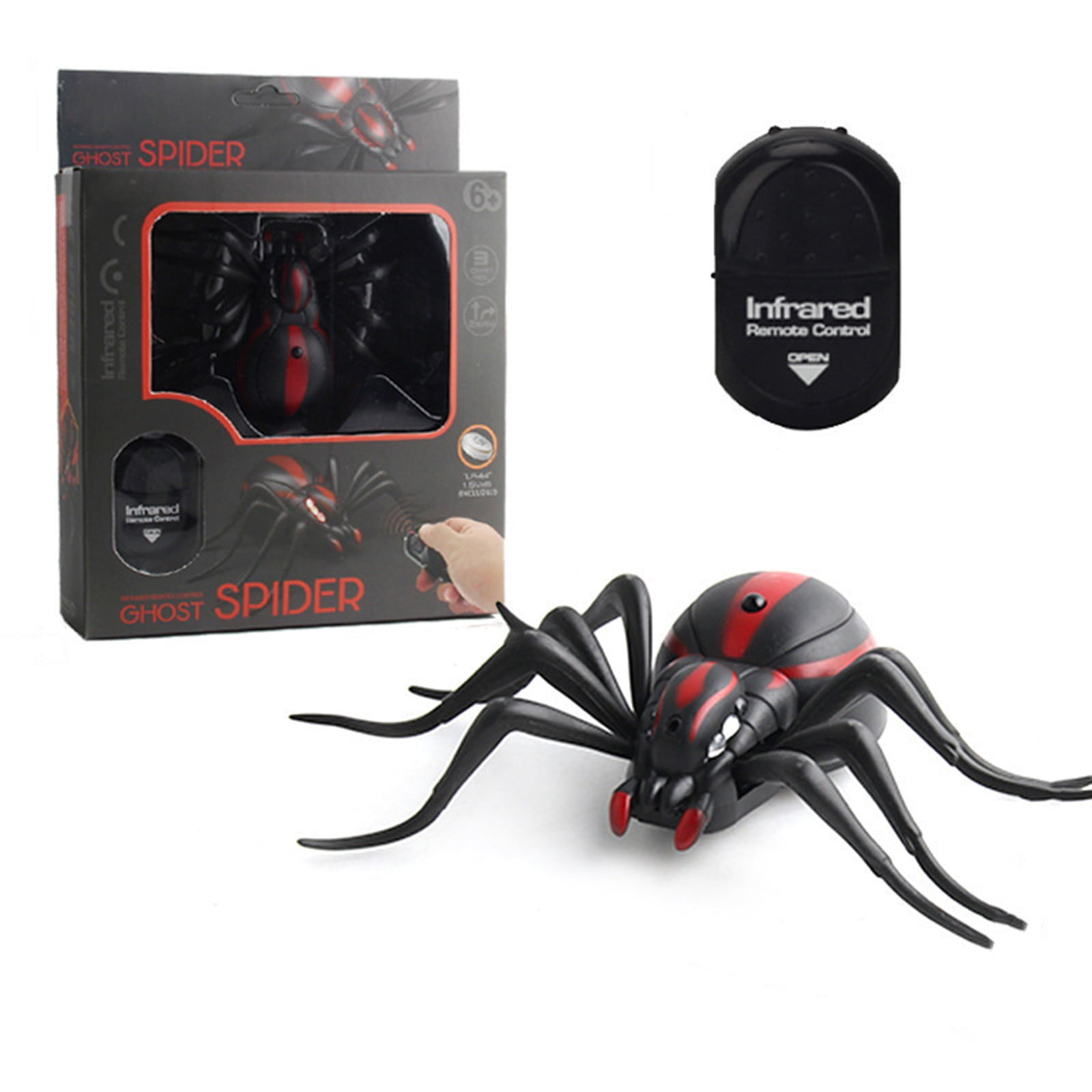 Infrared Remote Control Spider Toy Realistic Crawling Action, LED Eyes ...