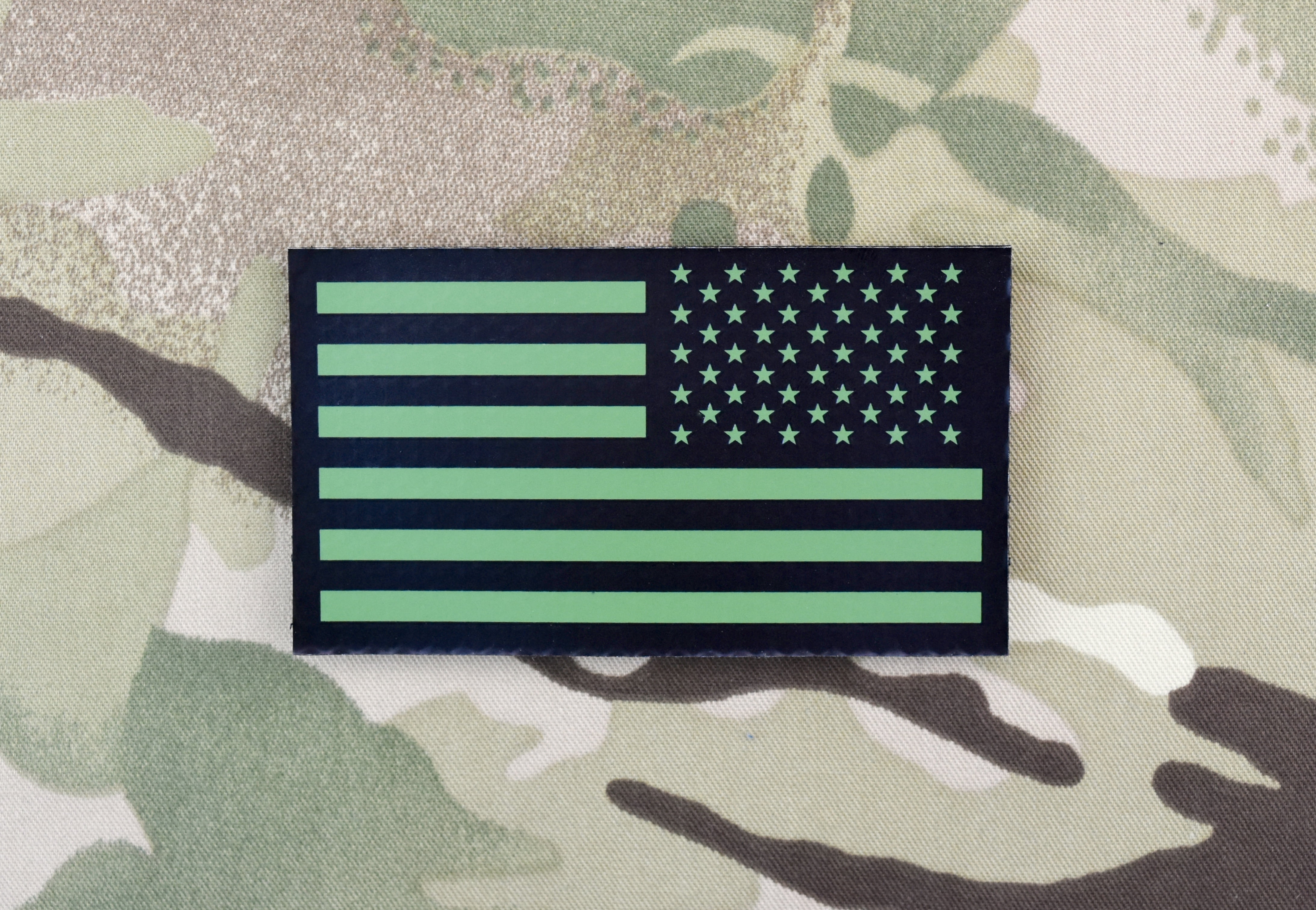 Infrared Reverse US Flag Patch - Green & Black - Walmart.com