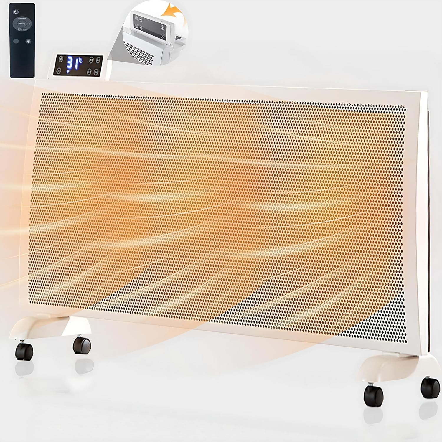 Infrared Space Heater Indoor Use, 1500W Quiet Mica Panel Heater for ...