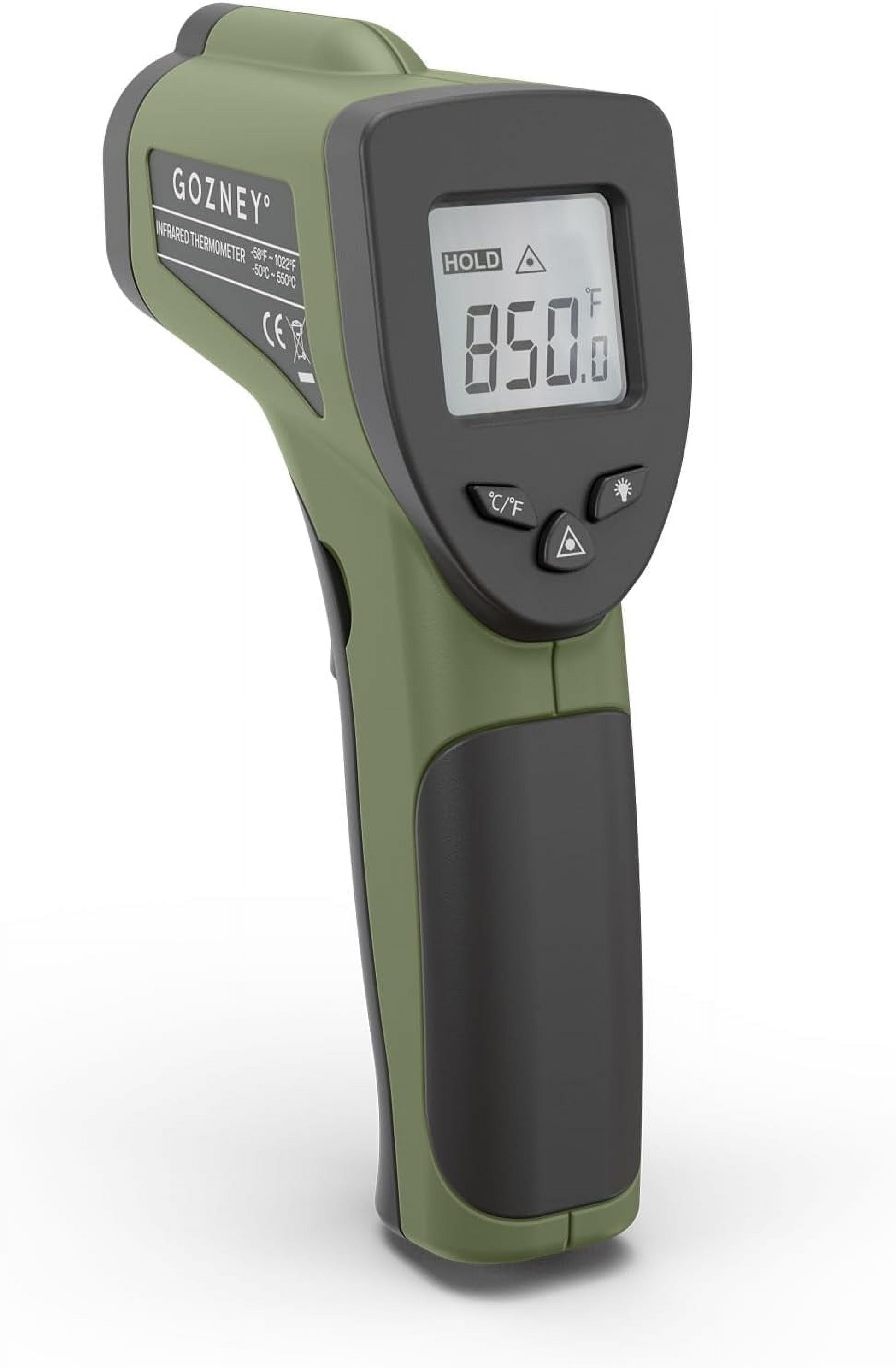 Infrared Thermometer - Built-in Laser Thermometer with LED Screen - 9V ...