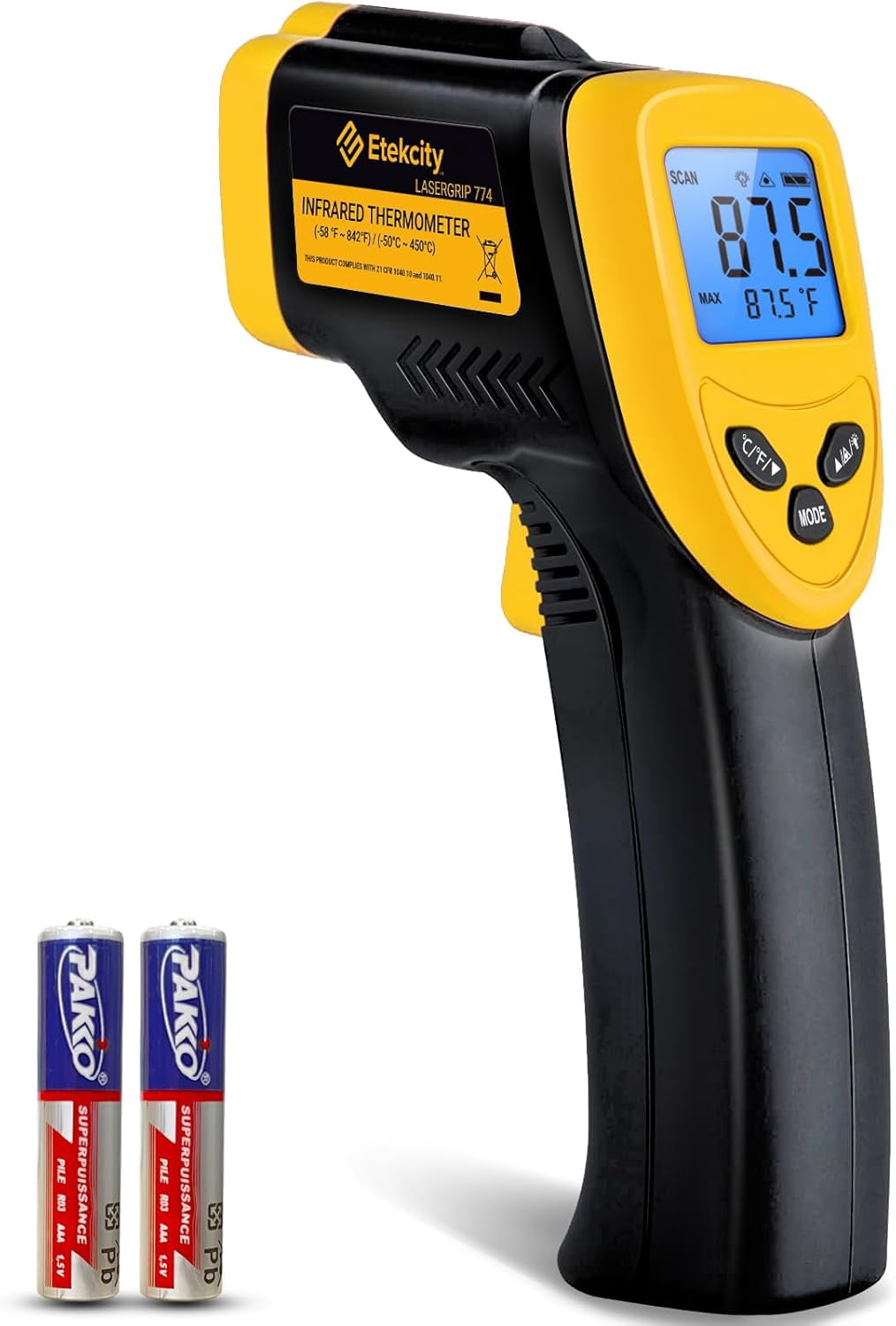 Infrared Thermometer Laser Temperature Gun 774, Meat Food Candy Oven ...