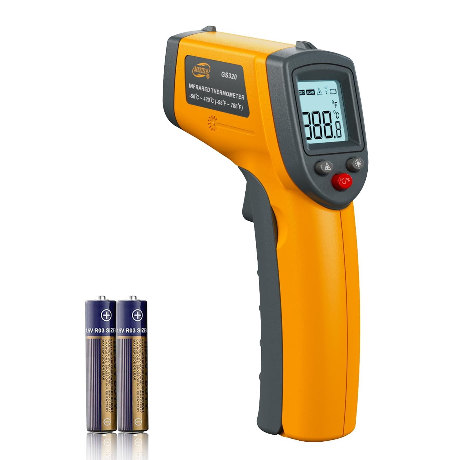 Infrared Thermometer Laser Temperature Gun, Digital Surface Heat Temp ...