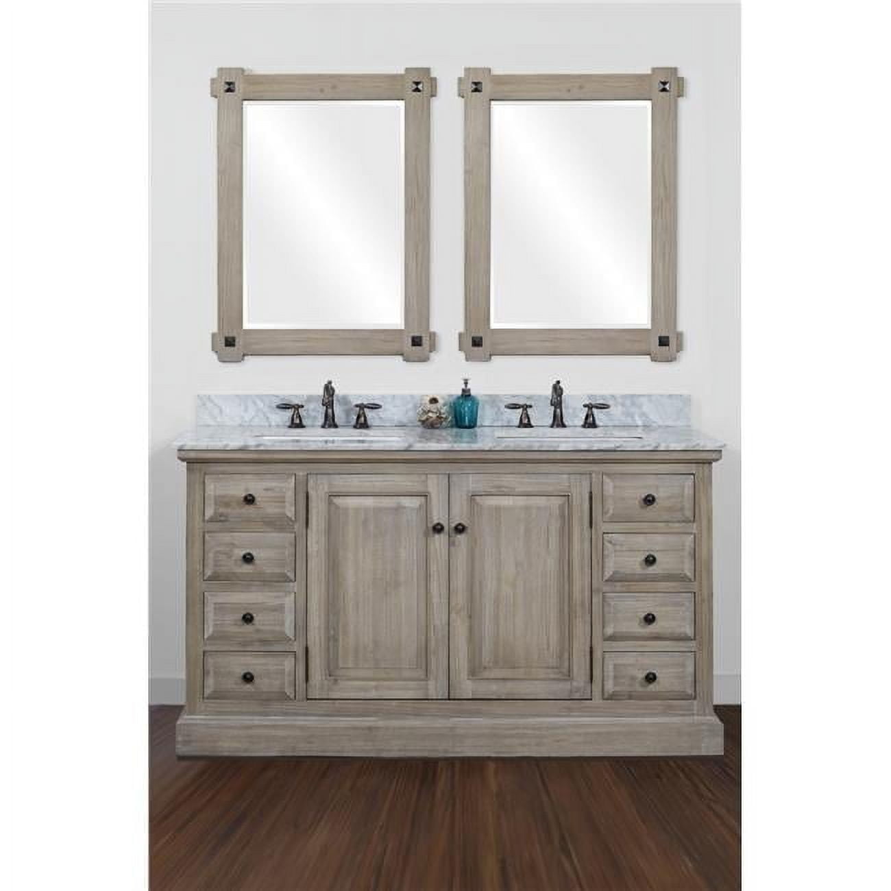 Infurniture Rustic Style 61-inch Bathroom Vanity Rectangle - 6 or More ...