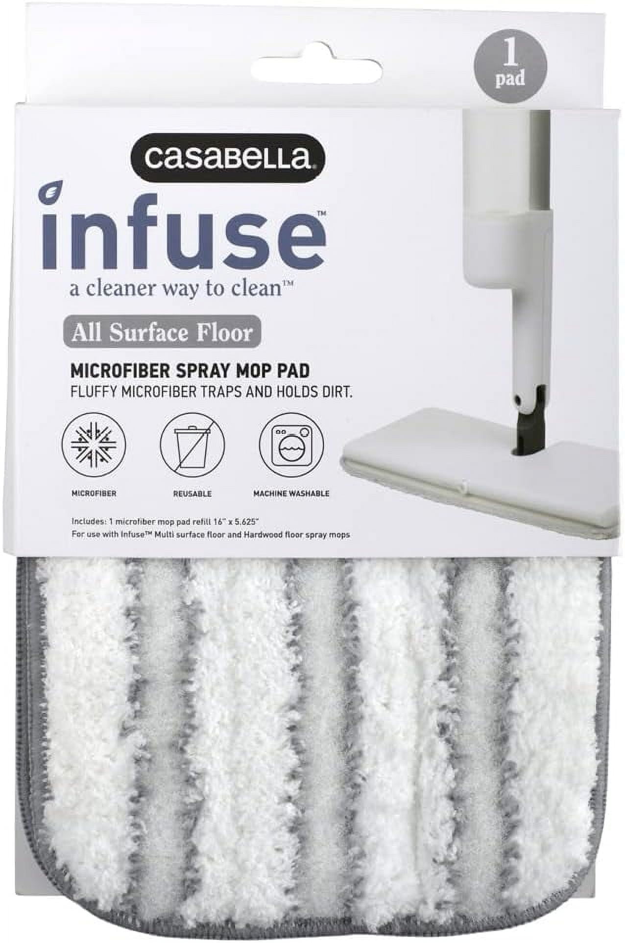 Infuse Microfiber Spray Mop Refill Pad, Reusable and Washable for Use ...