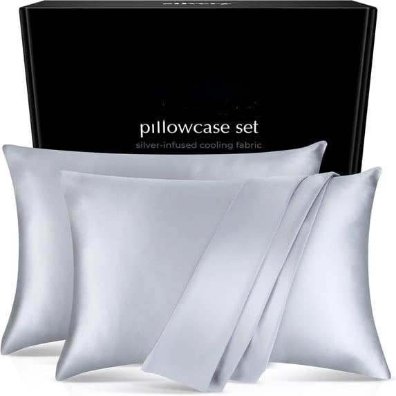 Infused Pillowcase Set - 2 Self-Cooling Pillowcases with Self-Cleaning ...