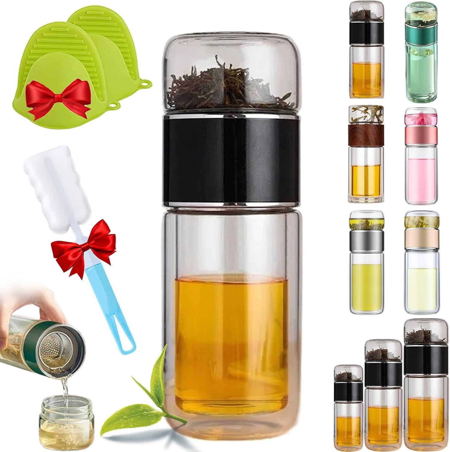 Infusifie Tea Infuser, 2025 New Glass Tea Infuser Bottle with Heat ...