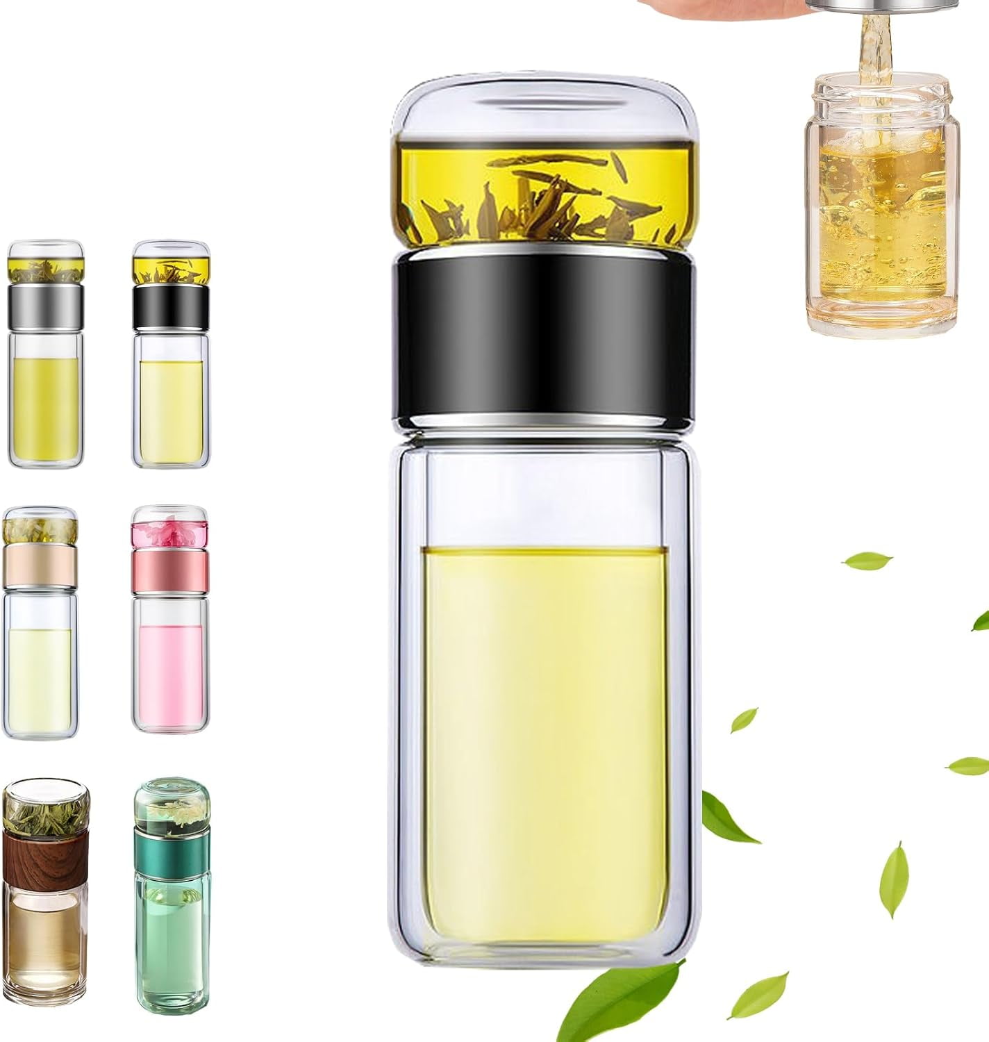Infusifie Tea Infuser, 2025 New Glass Tea Infuser Bottle with Heat ...