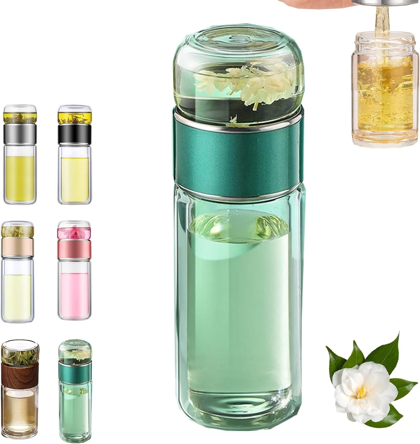 Infusifie Tea Infuser, 2025 New Glass Tea Infuser Bottle with Heat ...