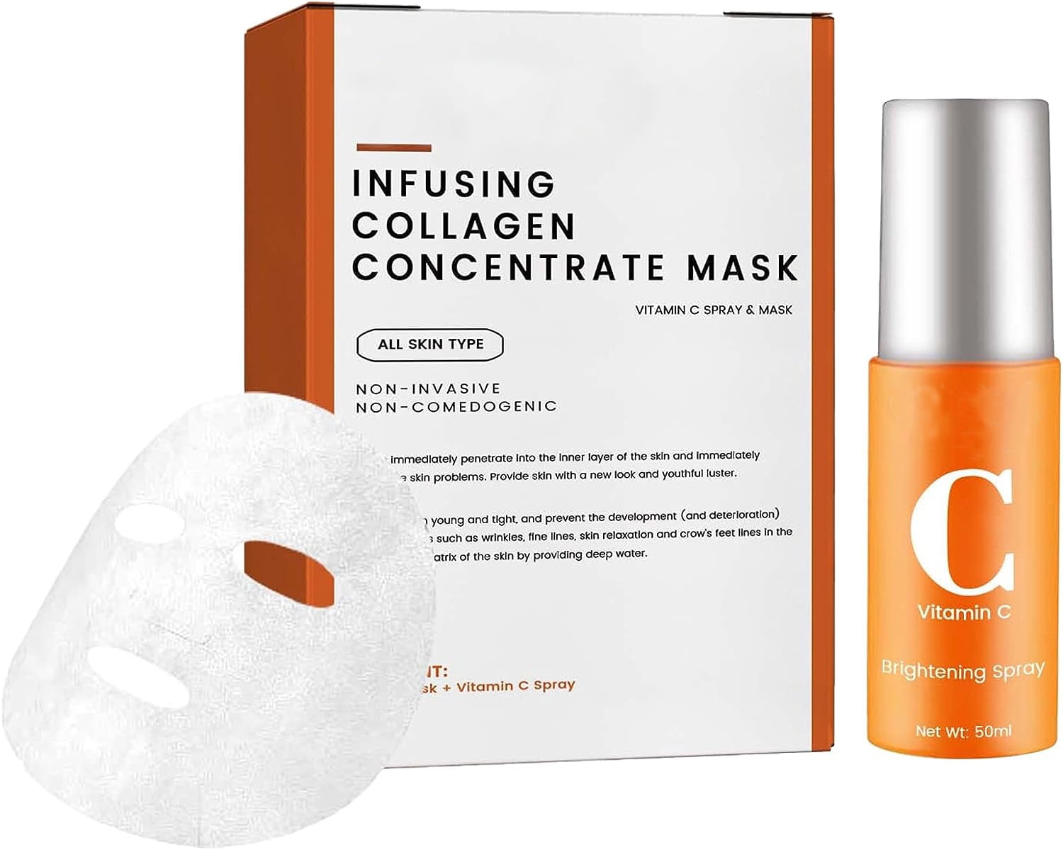 Infusing Collagen Concentrate Mask, Vitamin C Spray and Mask, Collagen ...