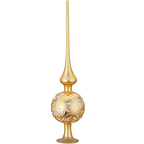 Inge Glas Gold Matte German Glass Christmas Tree Topper 13 Inches ...