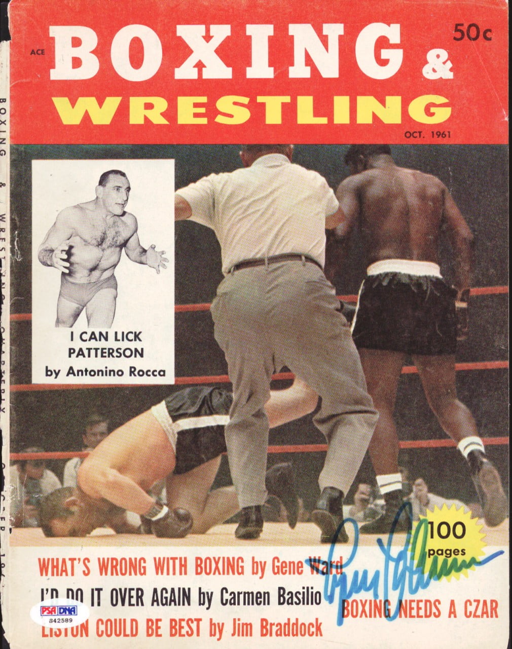 Ingemar Johansson Autographed Boxing & Wrestling Magazine Cover PSA/DNA ...