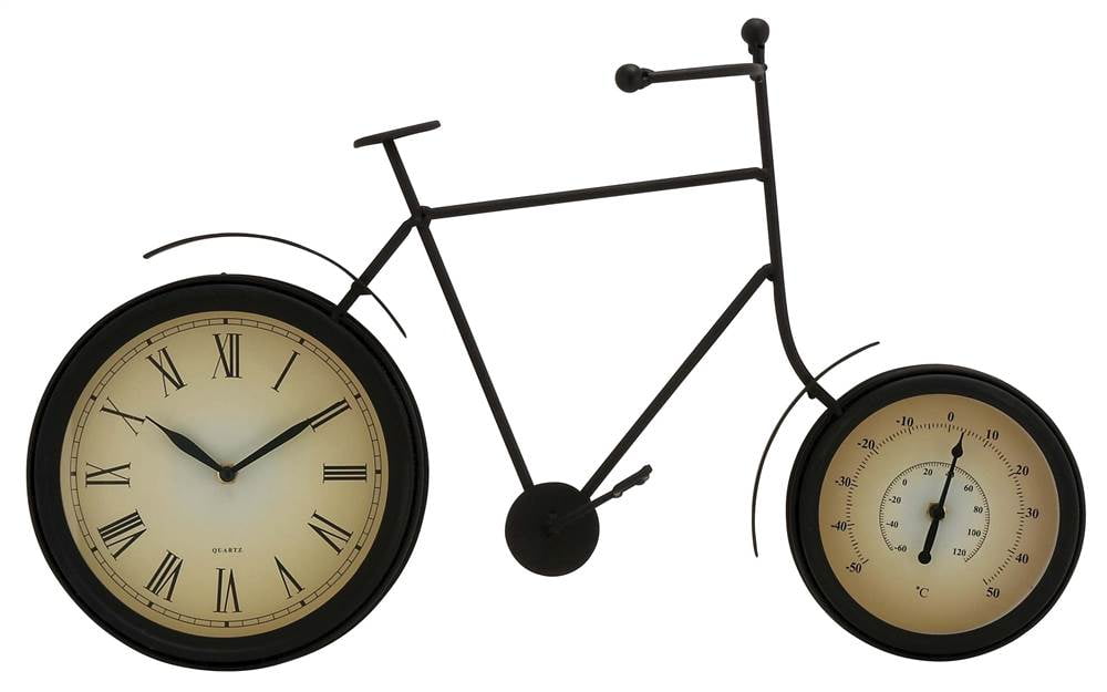 Benzara 35432 The Ingenious Metal Clock Thermometer - Walmart.com