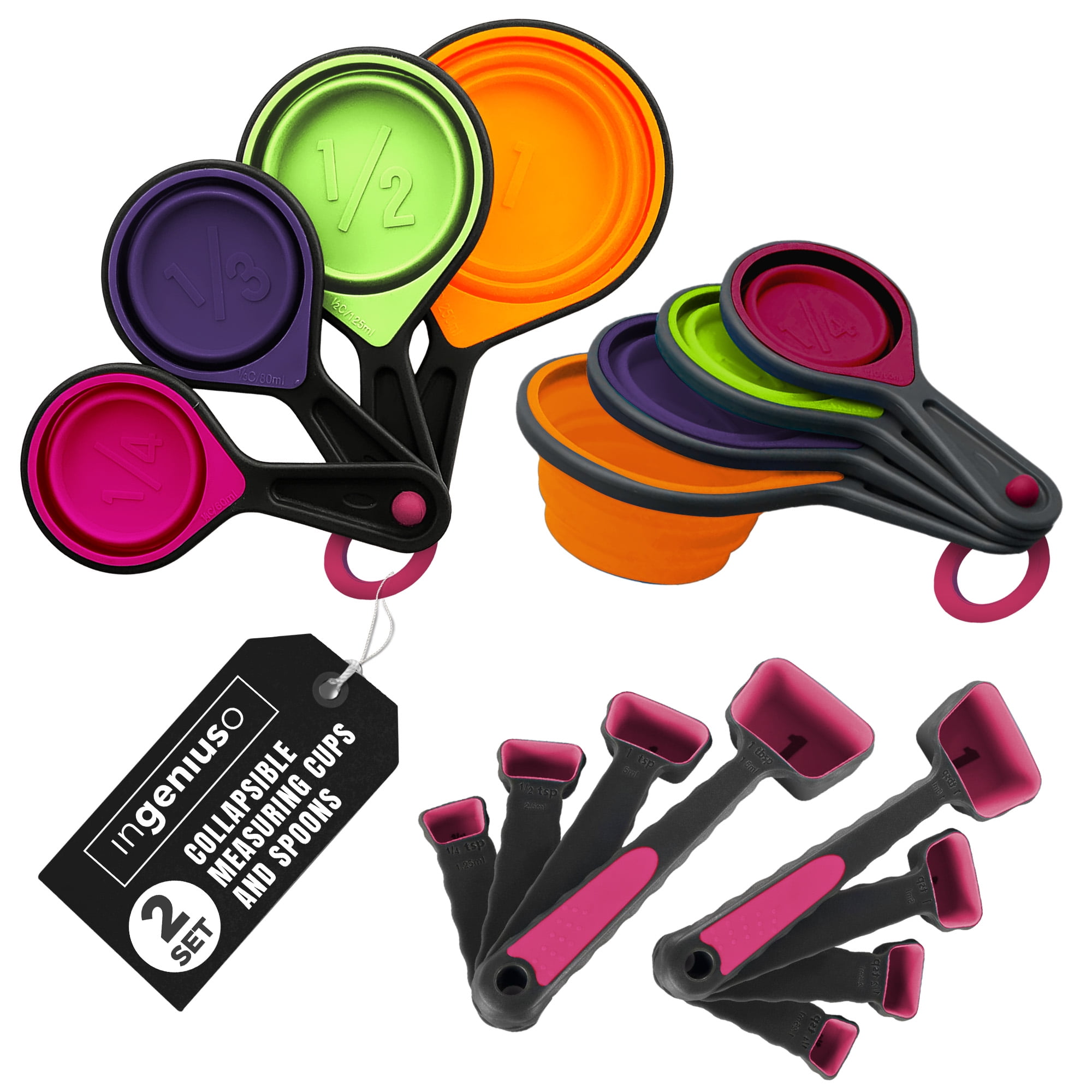 Ingeniuso 8-Piece Collapsible Measuring Cups and Measuring Spoons ...