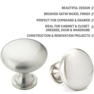 Furniware 10 Pack Matte Black Cabinet Knobs, Modern Dresser Knobs, Solid Round Kitchen Cabinet ...