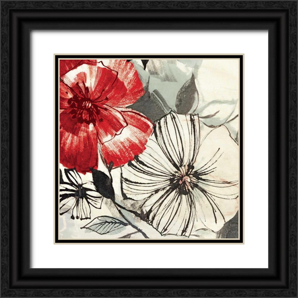 Inger, Astrid 15x15 Black Ornate Wood Framed with Double Matting Museum ...