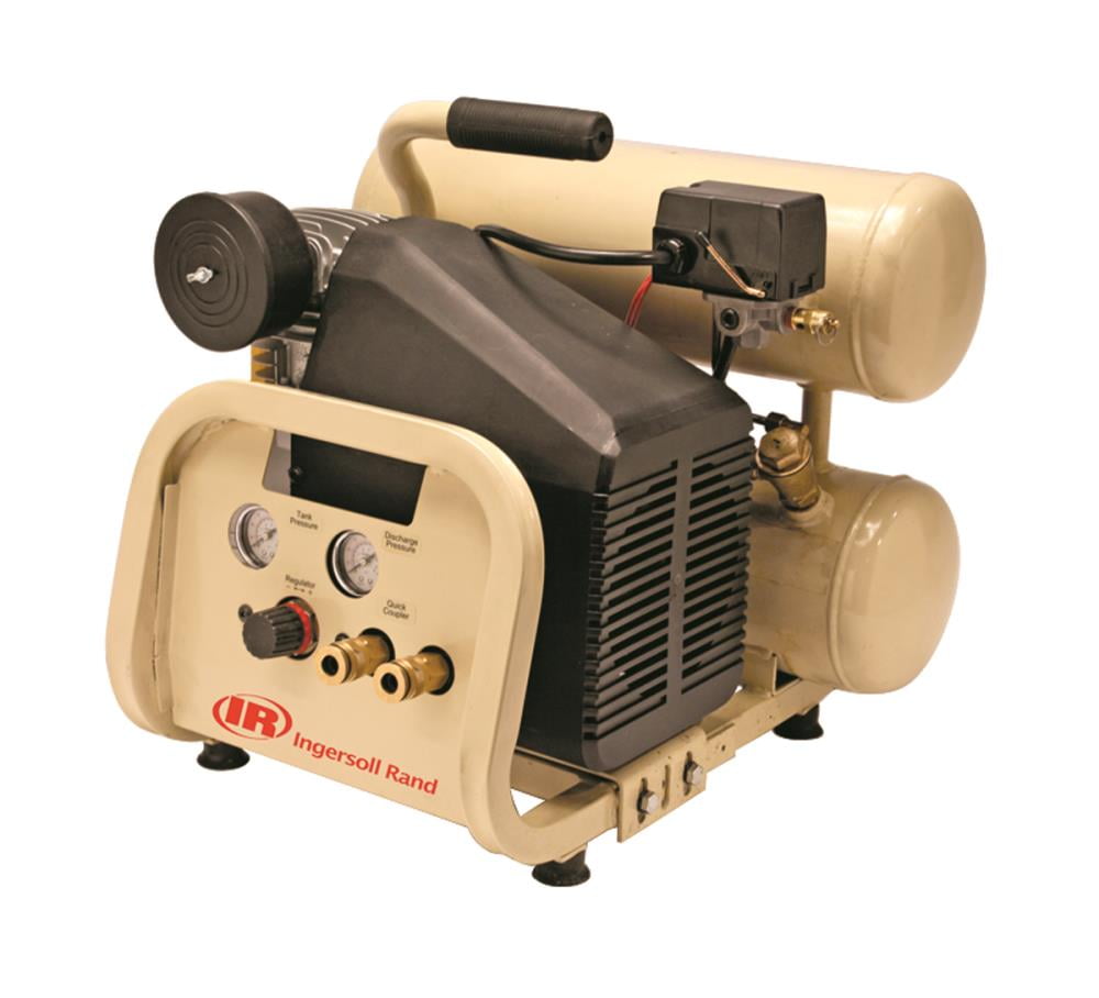 Ingersoll Rand Twin-Stack Portable Electric Air Compressor, 2 HP, 4 ...