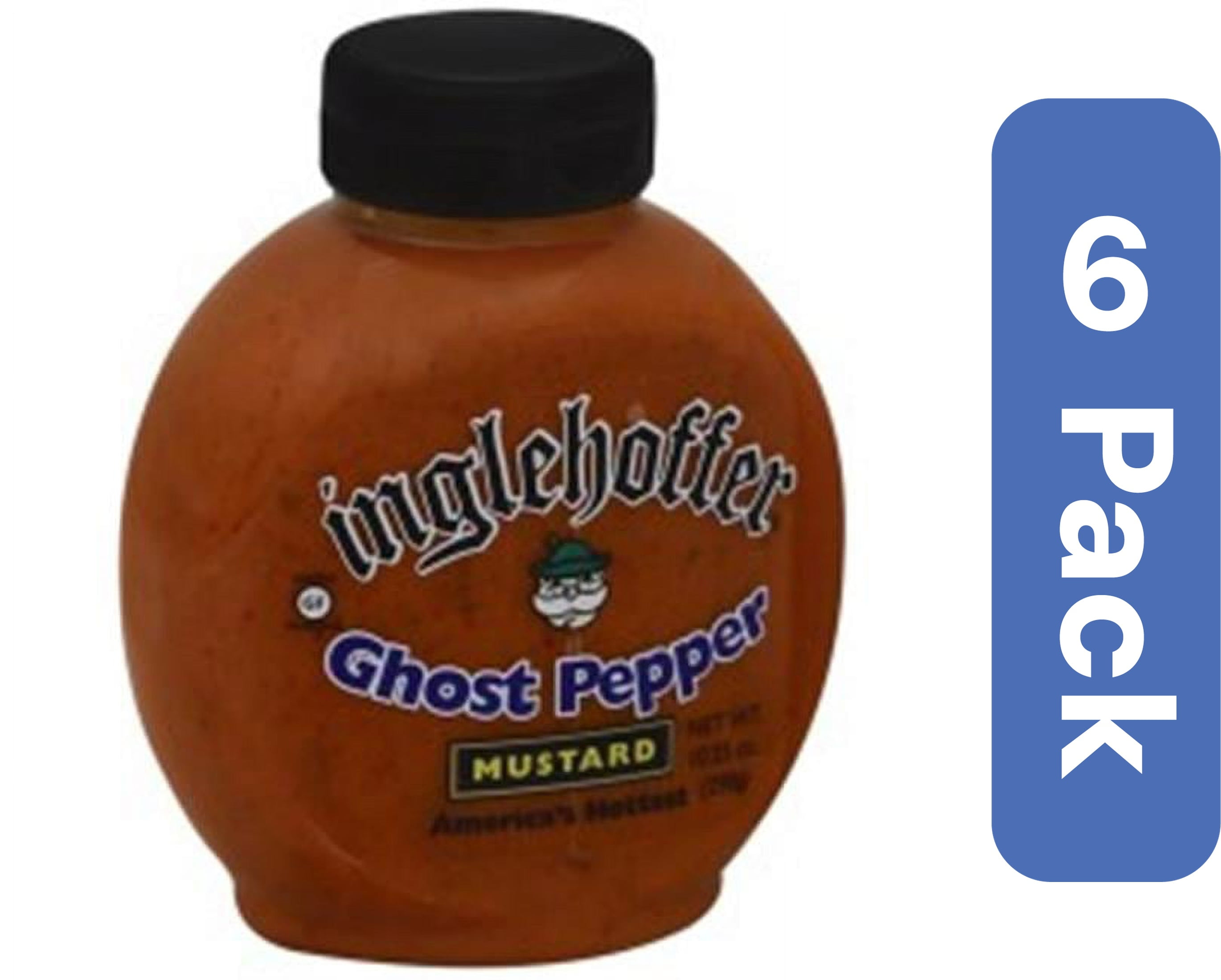 Inglehoffer Ghost Pepper Mustard, 10.25 oz, Pack of 6, Bold Heat, Easy ...