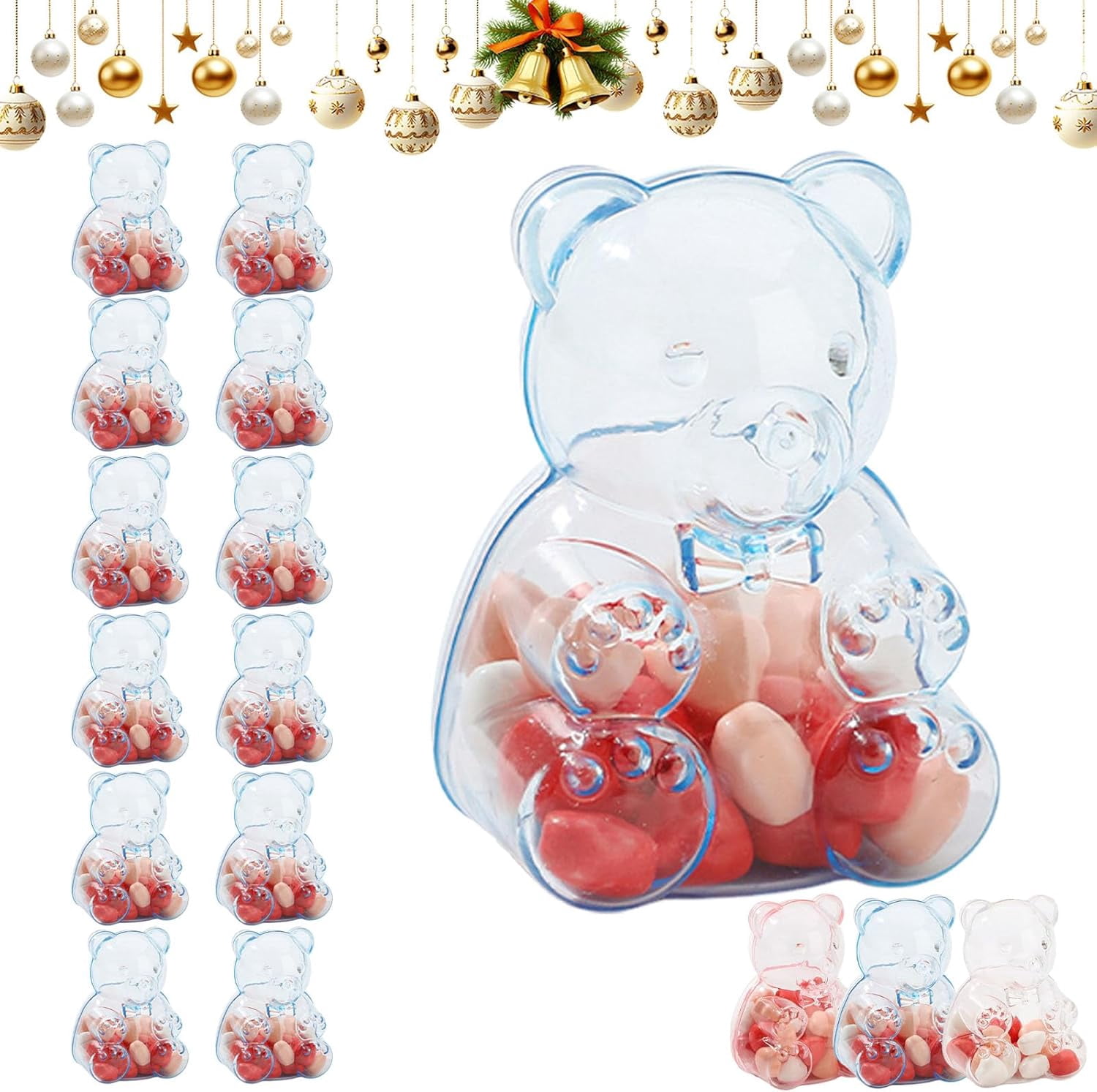 Gummy Bear Containers Plastic, 12 Pack Teddy Bear Jar, Clear Gummy Bear ...