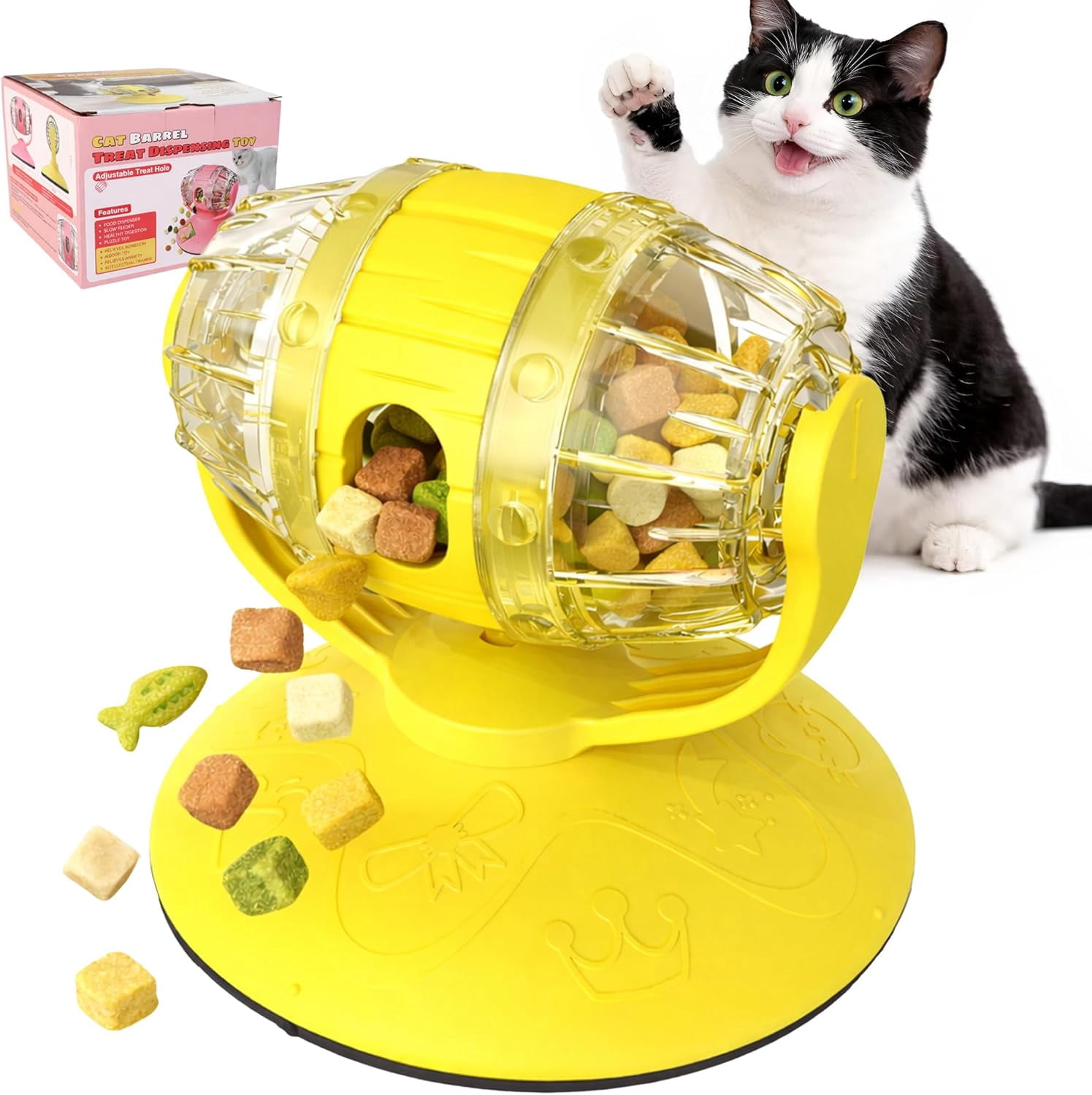 Inglocoh 2026 New Interactive Cat Feeder Toy – Adjustable Rotation ...