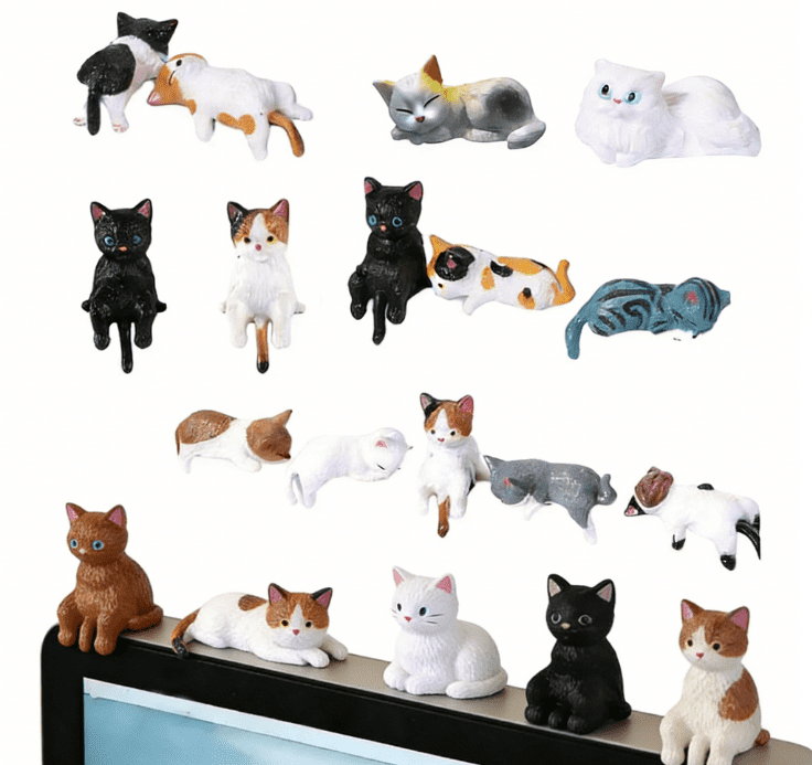 Inglocoh Craft Figurine Computer Decors Small Cat Statue Car Screen ...