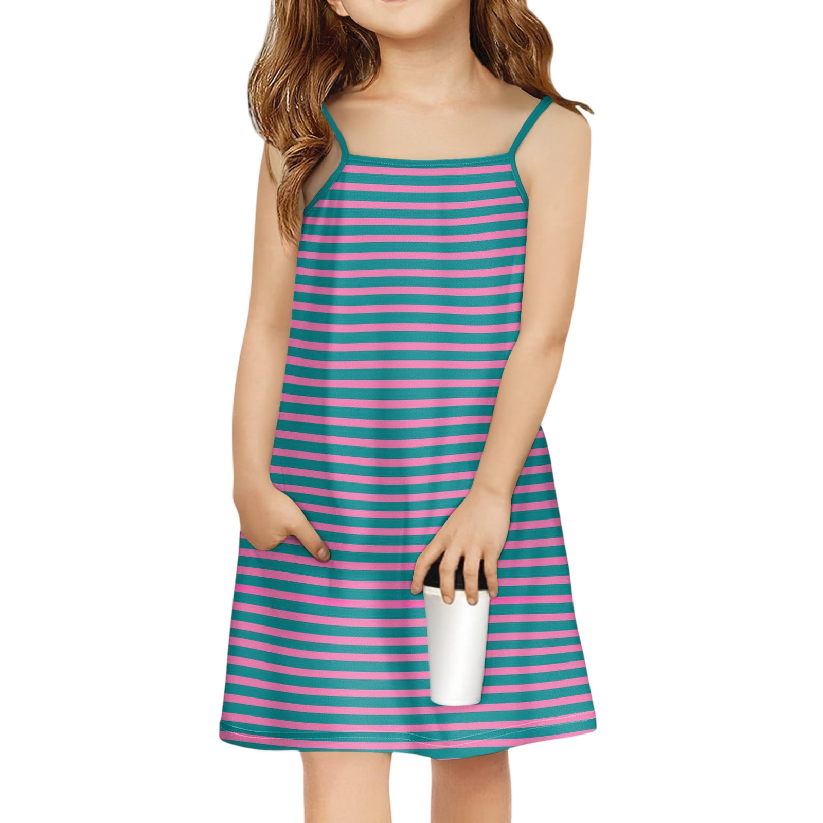 Inglocry Girls Summer Sundress Tween Sun Dresses Summer Fashion Midi ...