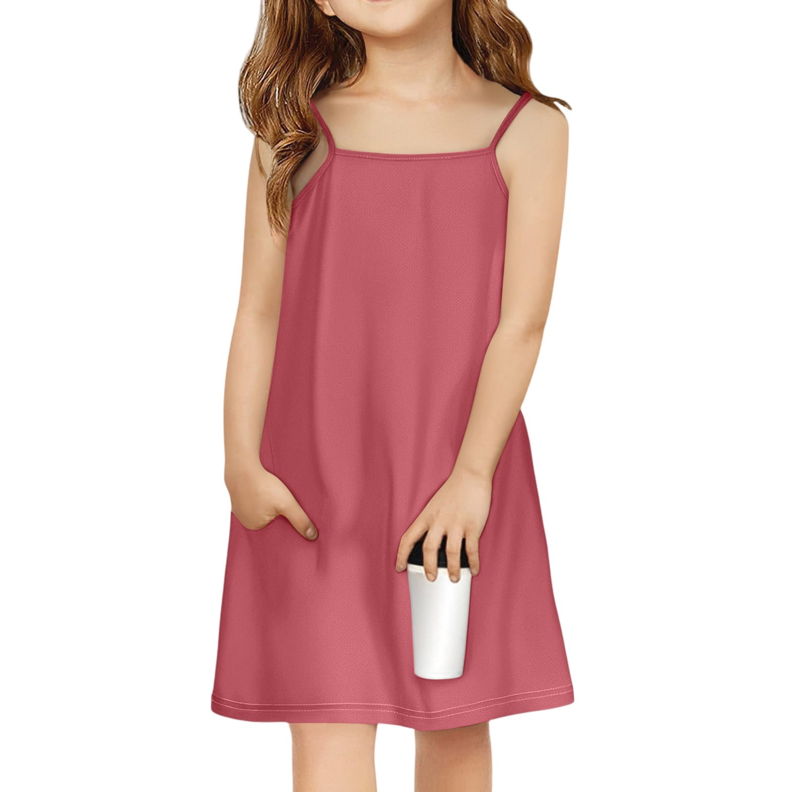 Inglocry Girls Summer Sundress Tween Sun Dresses Summer Fashion Midi ...