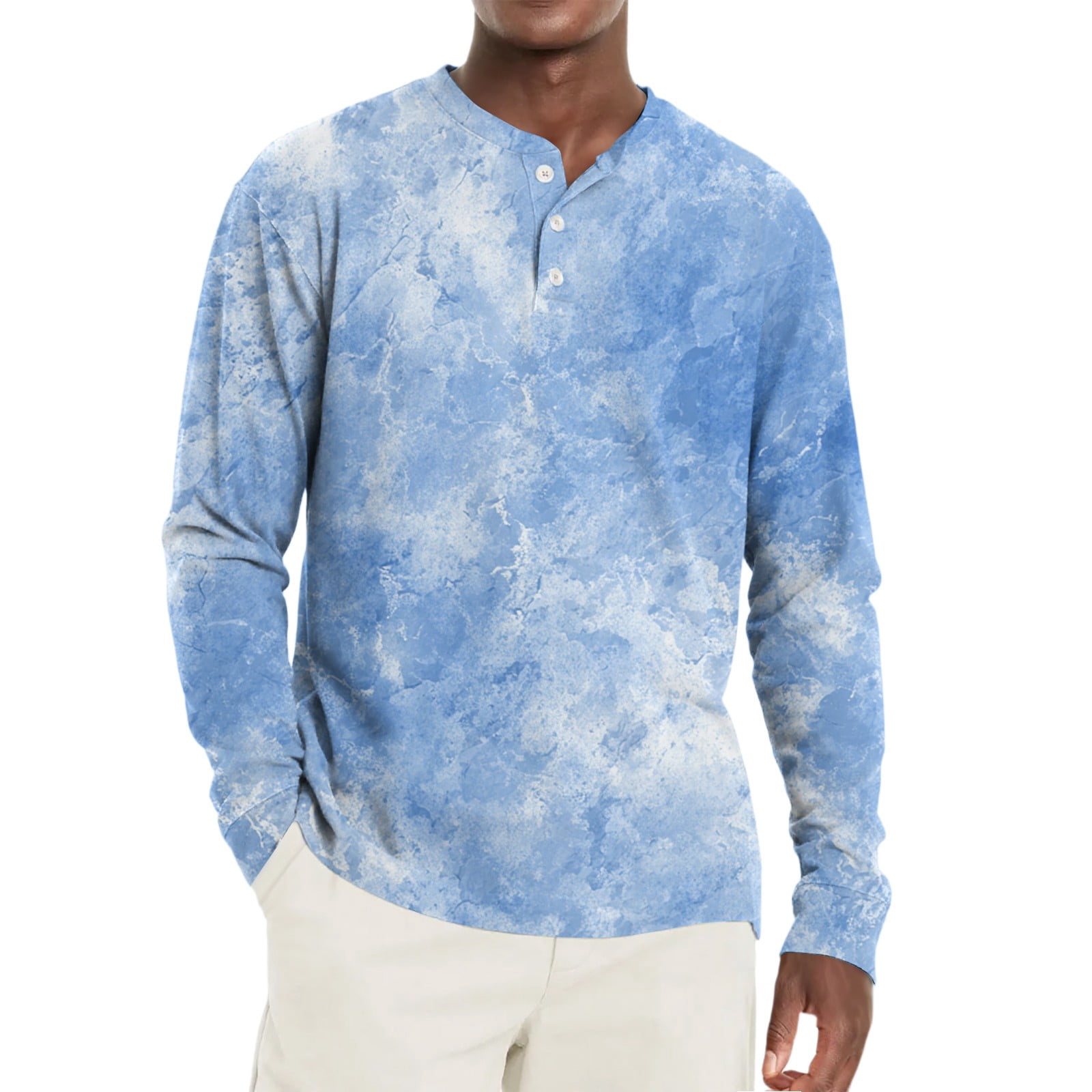 Inglocry Men's Henley Shirts Long Sleeve Basic Pullover Shirt ...