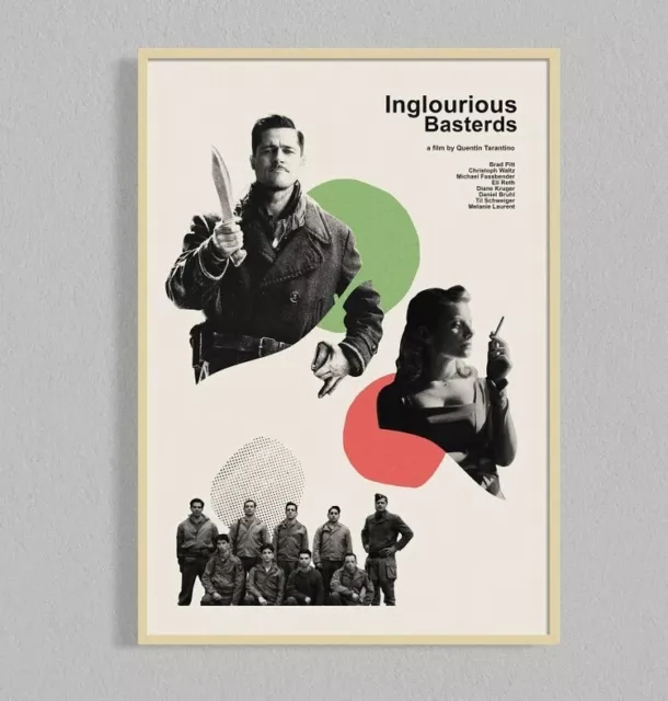 Inglorious Basterds Mid Century Movie Poster Film Posters NO FRAMED POSTER Home Decor, Vintage ...