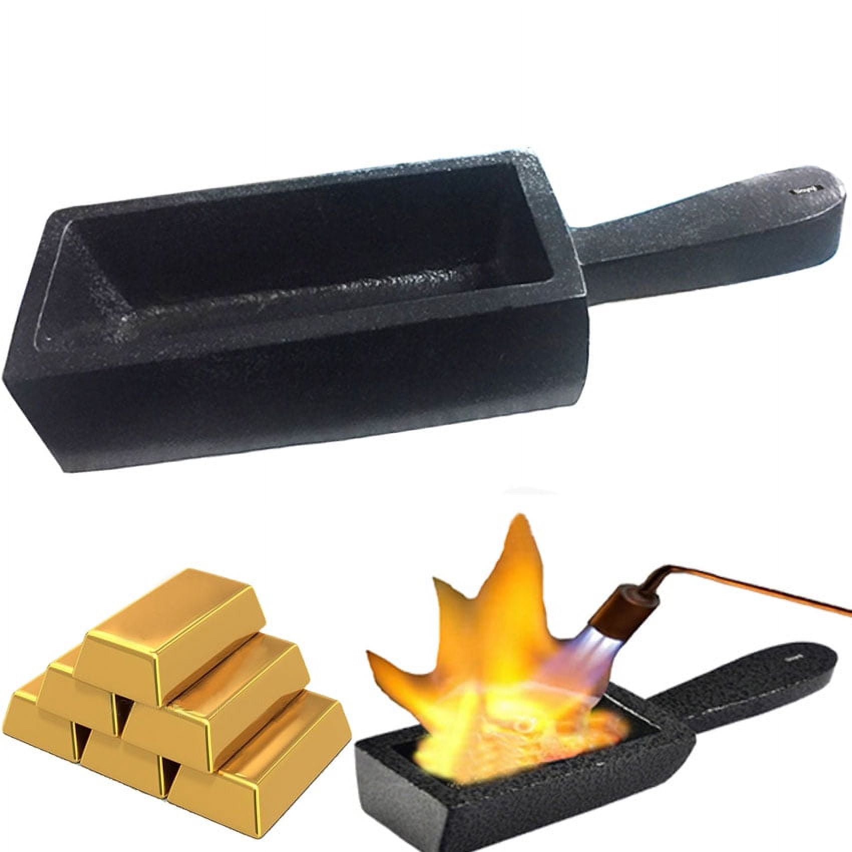 Ingot Mold With Handle 200 Oz Cast Iron Loaf Bar Melt Gold Copper ...