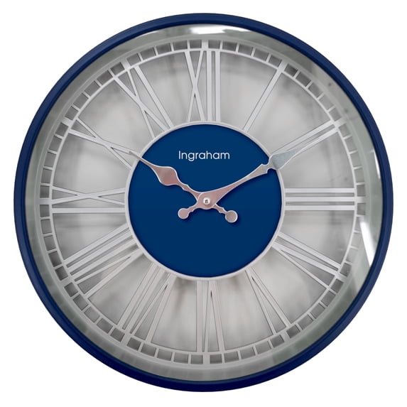 Ingraham 14" Analog Quartz Accuracy Blue & Silver Wall Clock with Open ...