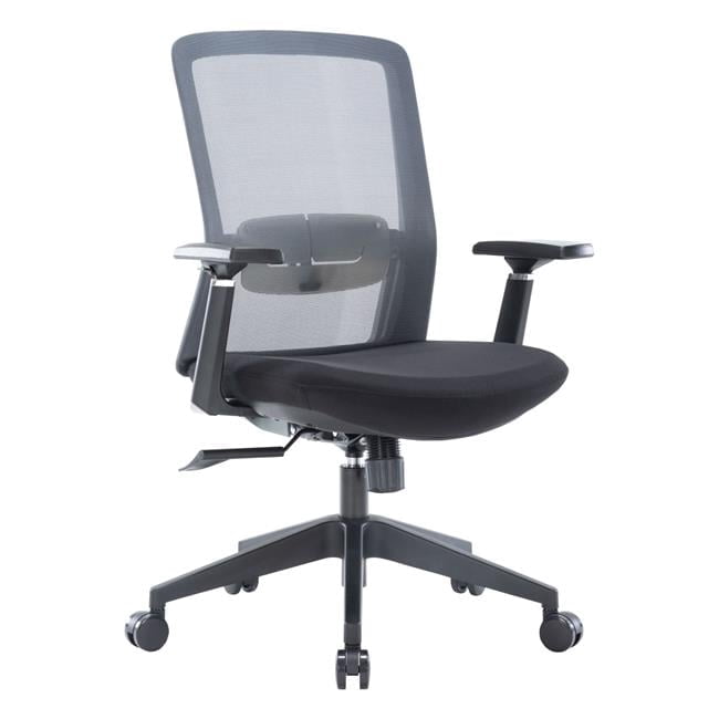 Ingram Modern Office Task Chair with Adjustable Armrests, Grey ...