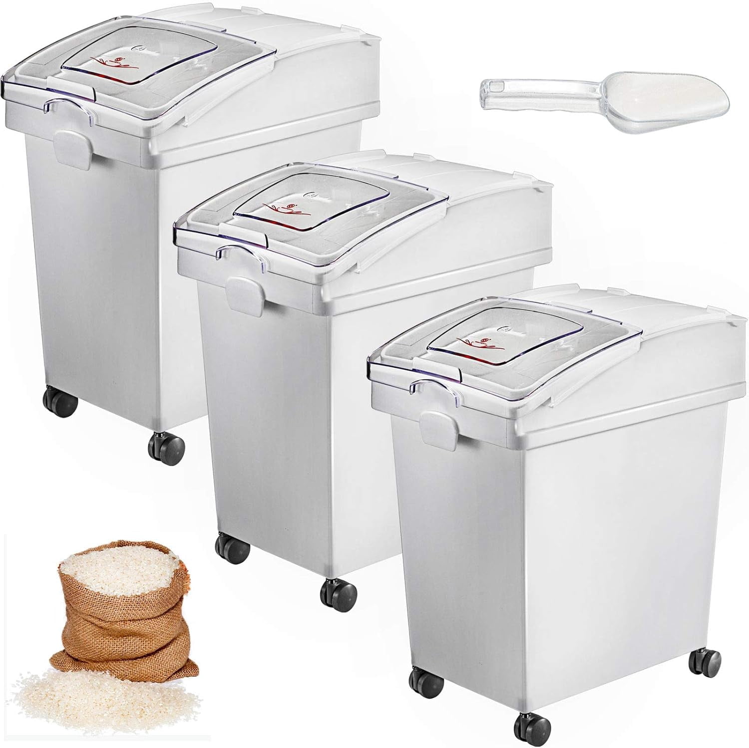 Ingredient Bin 10.5 Gallons Capacity Ingredient Storage Bin PP Flour ...