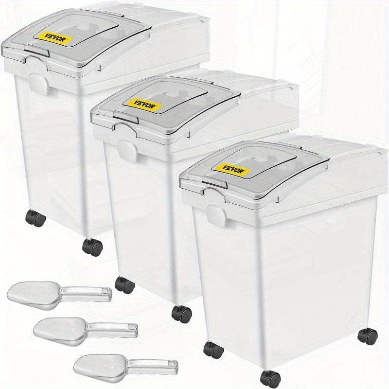 Ingredient Bin 6.6 Gallons Capacity Ingredient Bin 3pcs Set PP Material ...