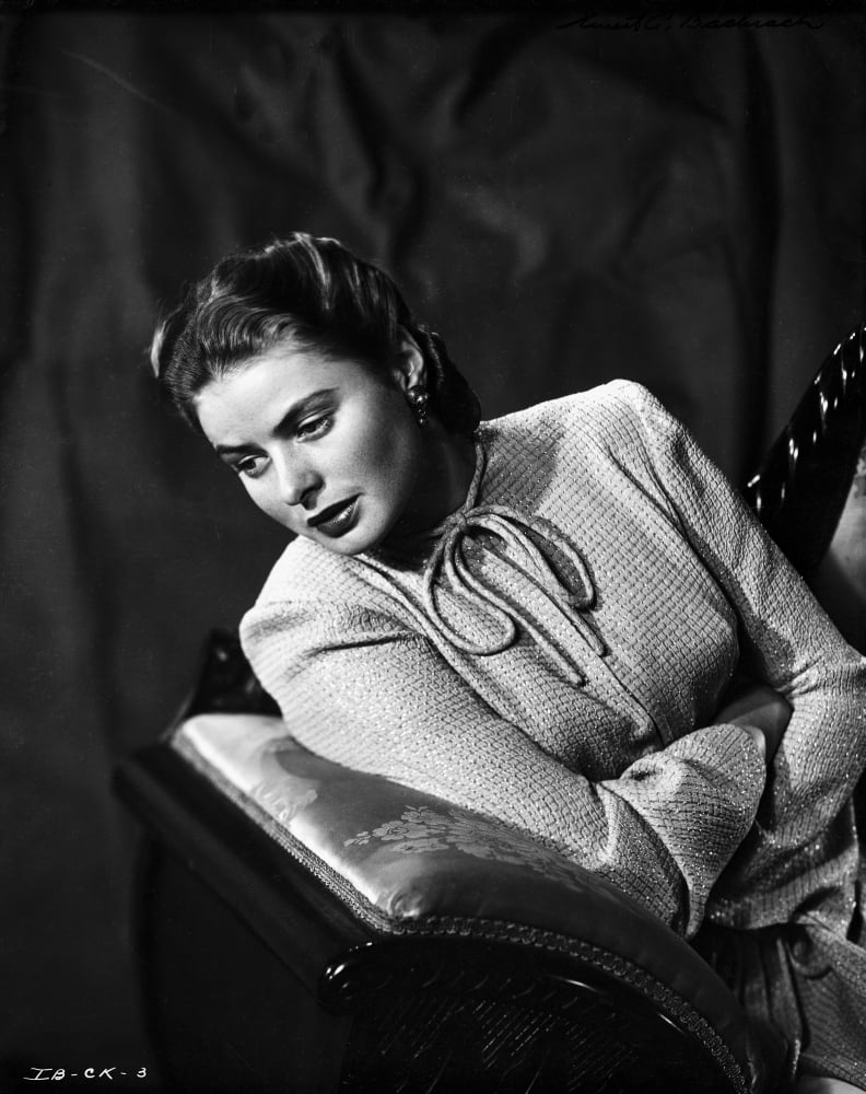 Ingrid Bergman sitting and Leaning in a Long Sleeve Dress Photo Print (24 x 30) - Walmart.com