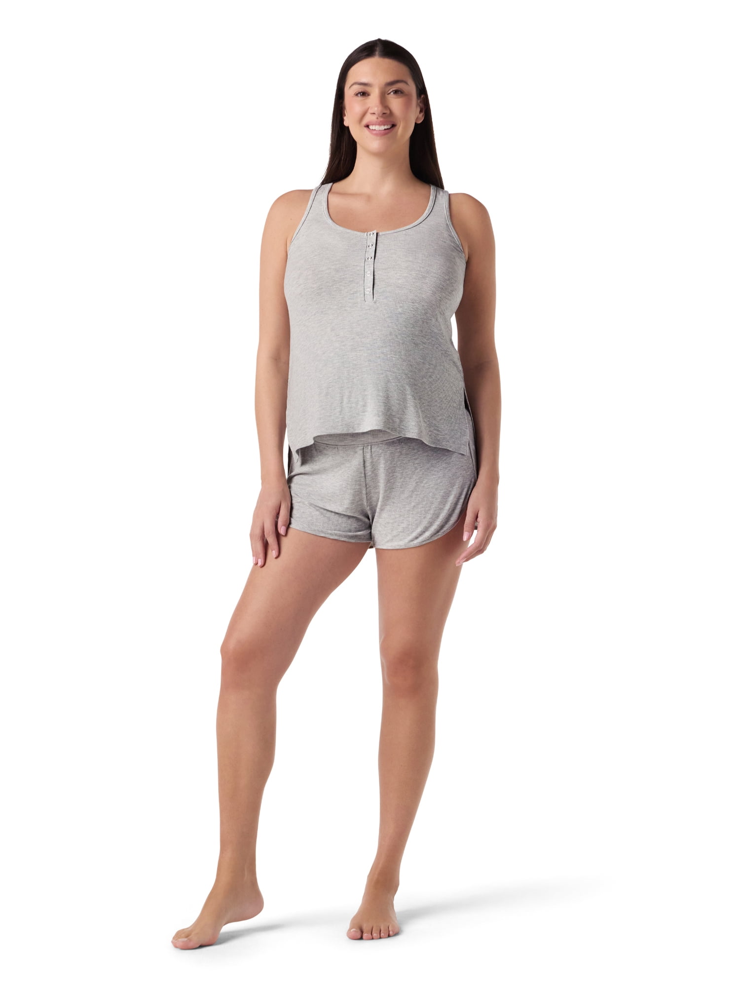 Ingrid & Isabel For Every Belly Women's Maternity Ribbed Henley Tank ...