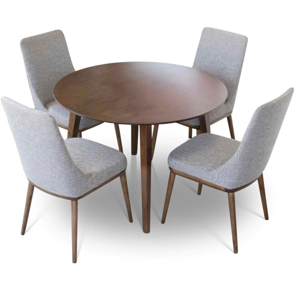 Ingrid Modern Solid Wood Walnut Dining Room & Kitchen Table and Chairs ...