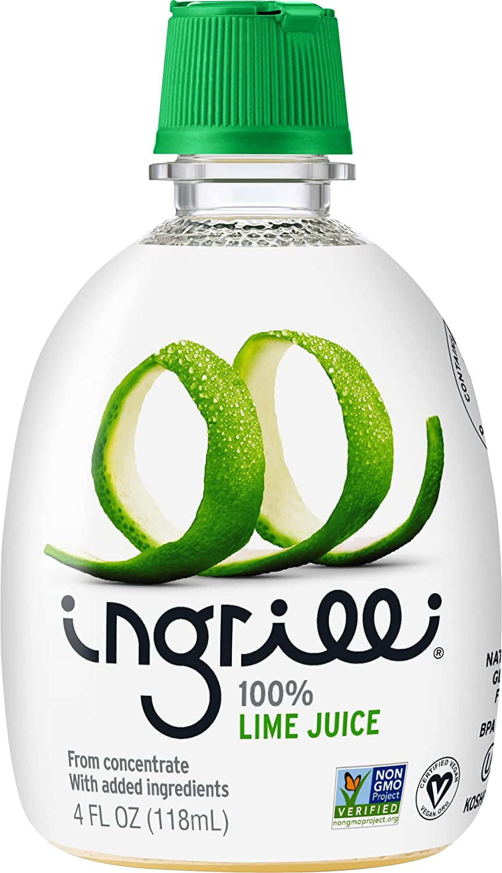 Ingrilli 100% Lime Juice from Concentrate, 4 Fl Oz Squeeze Bottles ...