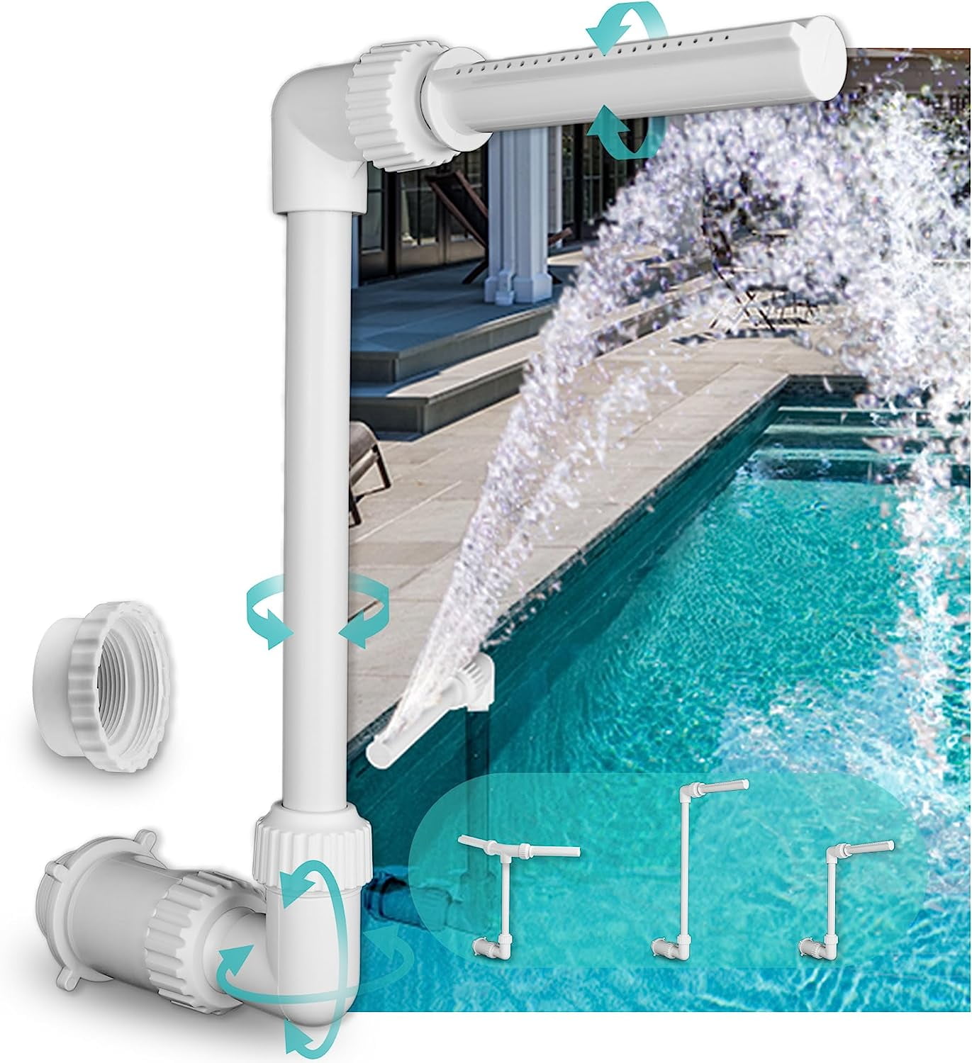 Inground Pool Fountain | Water Sprinkler Pond Swimming Jet Cascade ...