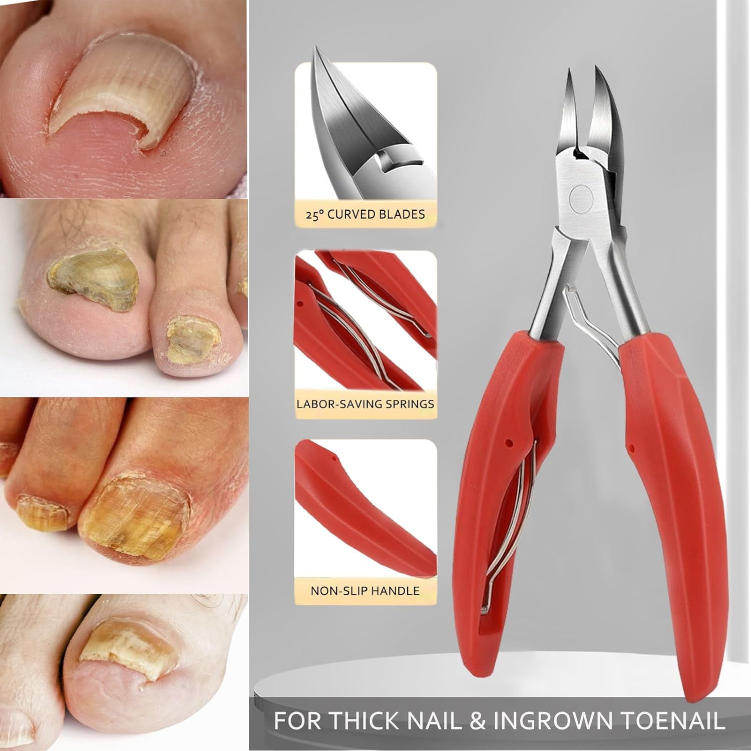 Ingrown Toenail Clipper Pedicure Tools for Feet Thick Nails Toenail ...