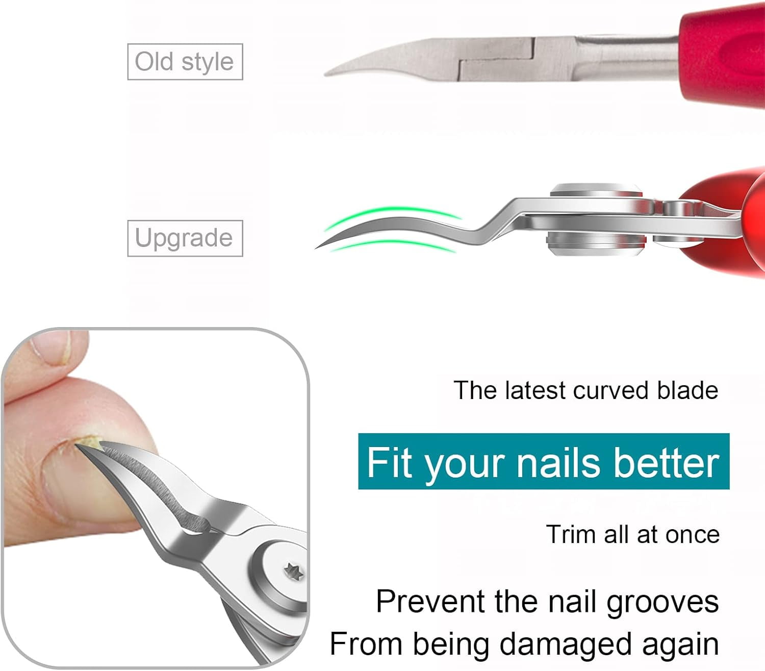 Ingrown Toenail Clippers (Upgrade), Steel Nail Clippers for ...