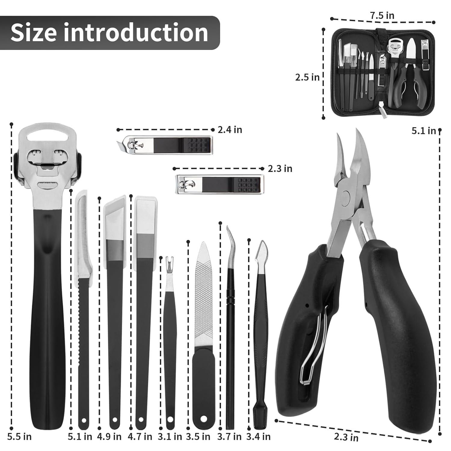 Ingrown Toenail Clippers, Upgraded 11Pcs/set Nail Treatment Foot Tool ...