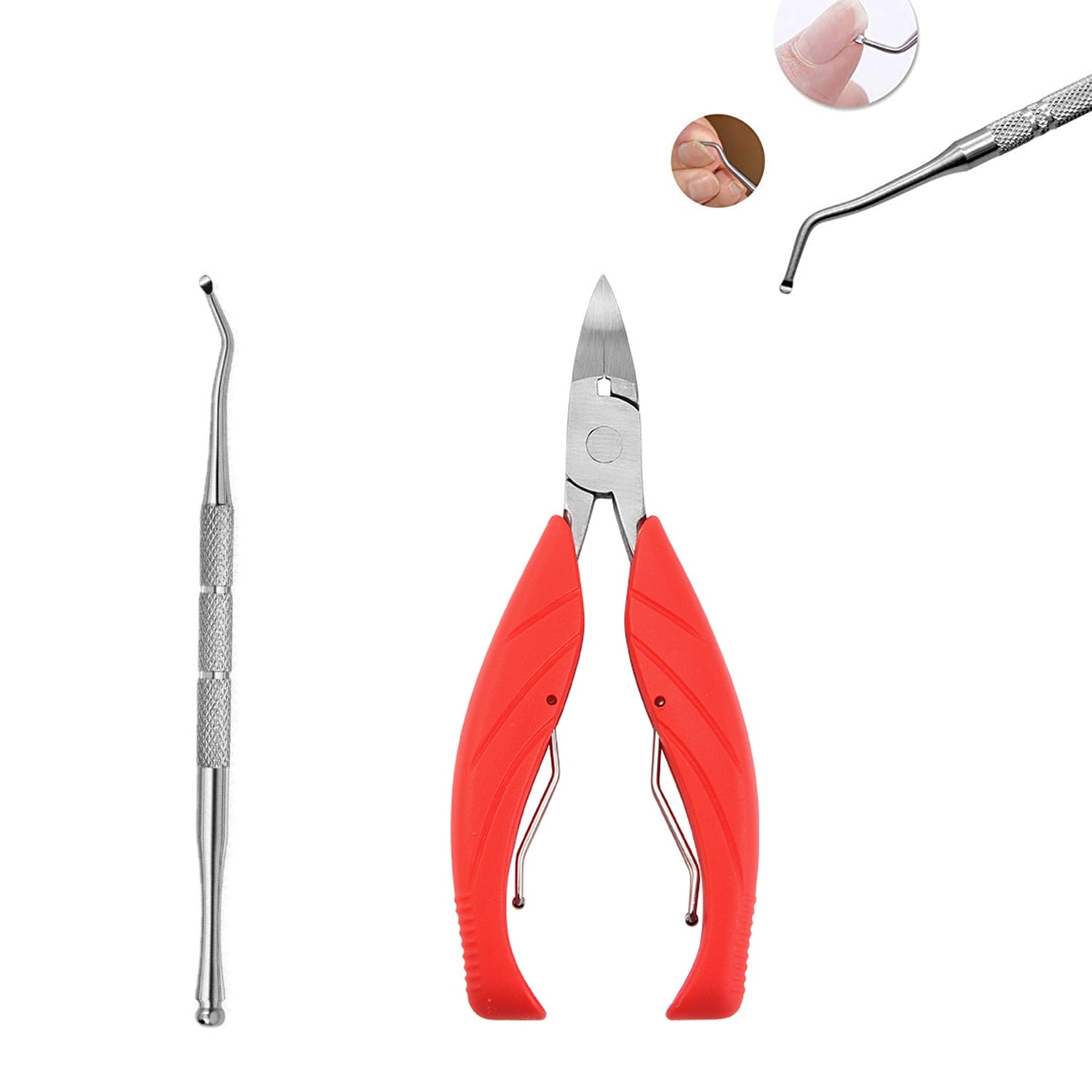 Ingrown Toenail Clippers with Nail Lifter, Stainless Steel Podiatrist ...