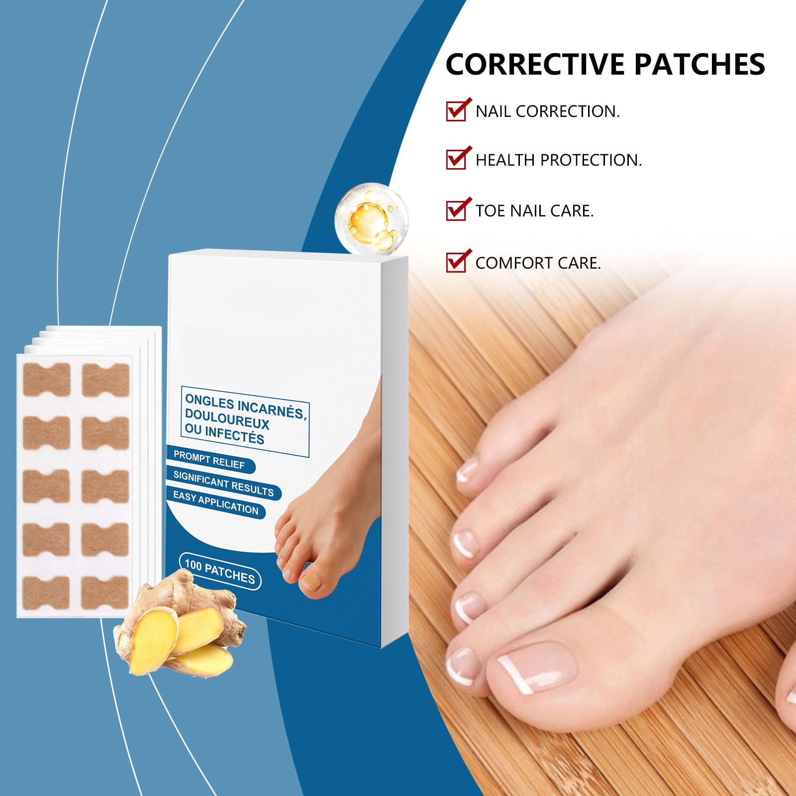 Ingrown Toenail Correction Patch, 100 Pcs Glue-free Ingrown Toenail ...